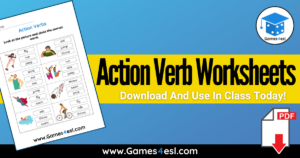 Free Action Verb Worksheets | Games4esl
