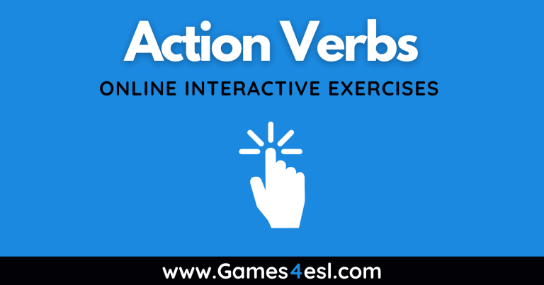 Online Action Verbs Exercises | Games4esl