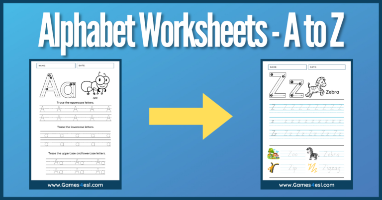 100+ FREE Alphabet Worksheets - Letters A To Z | Games4esl