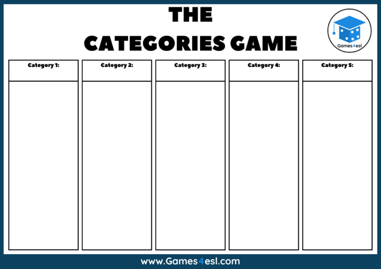 How To Play The Categories Game - A Super Fun Activity For Your Class ...