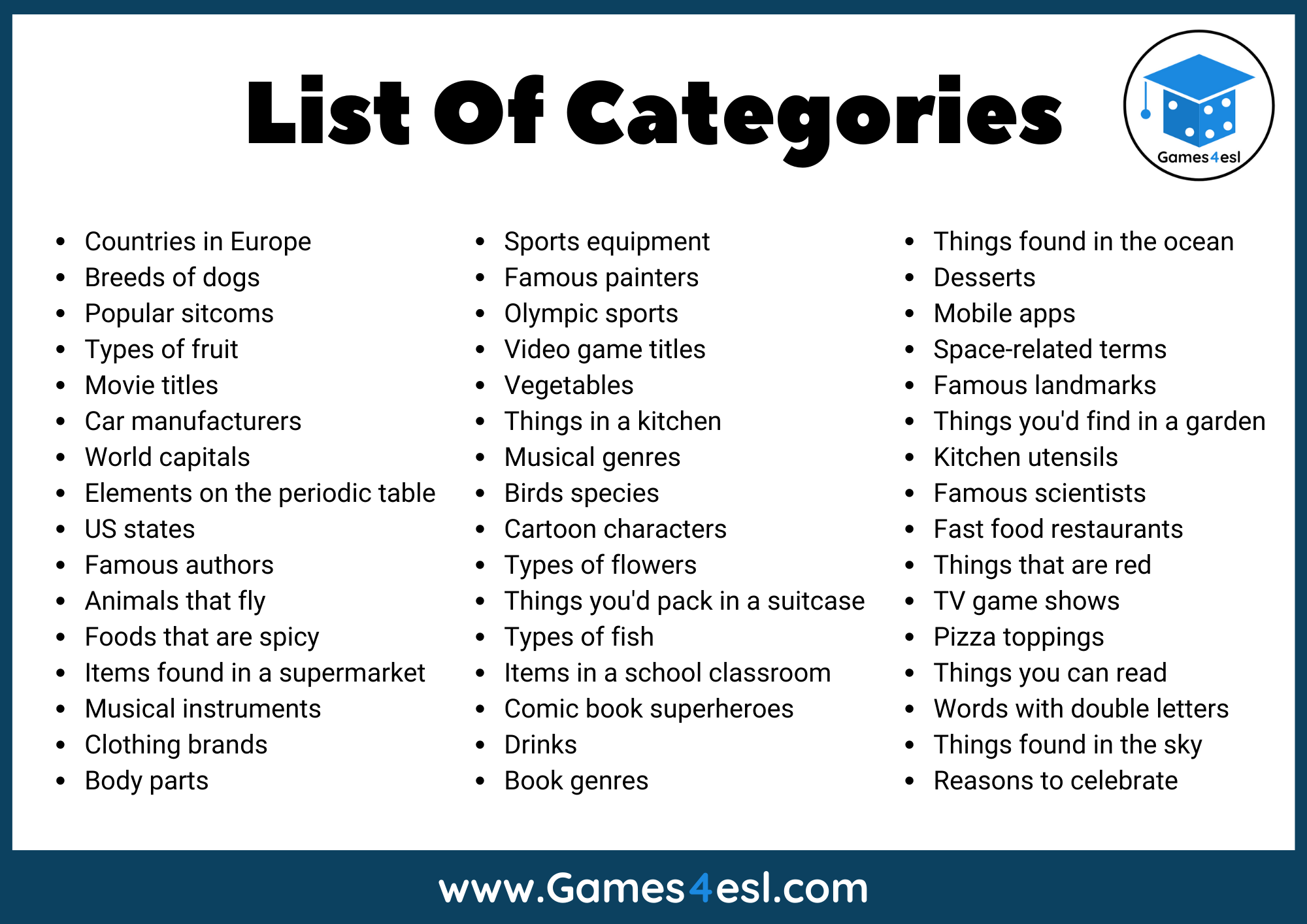 How To Play The Categories Game - A Super Fun Activity For Your Class ...