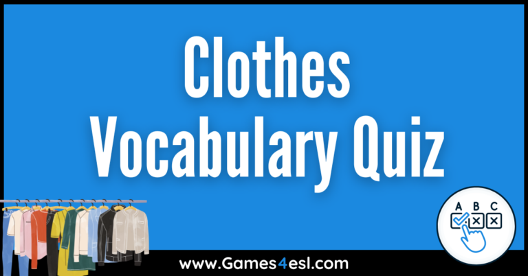 Clothes Vocabulary Quiz | Games4esl