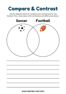Compare And Contrast Graphic Organizers And Worksheets | Games4esl