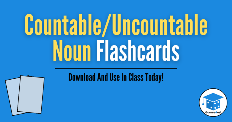 Free Countable And Uncountable Nouns Flashcards | Games4esl