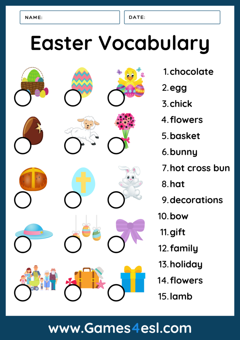 10 Free And Fun Easter Worksheets For Kids | Games4esl