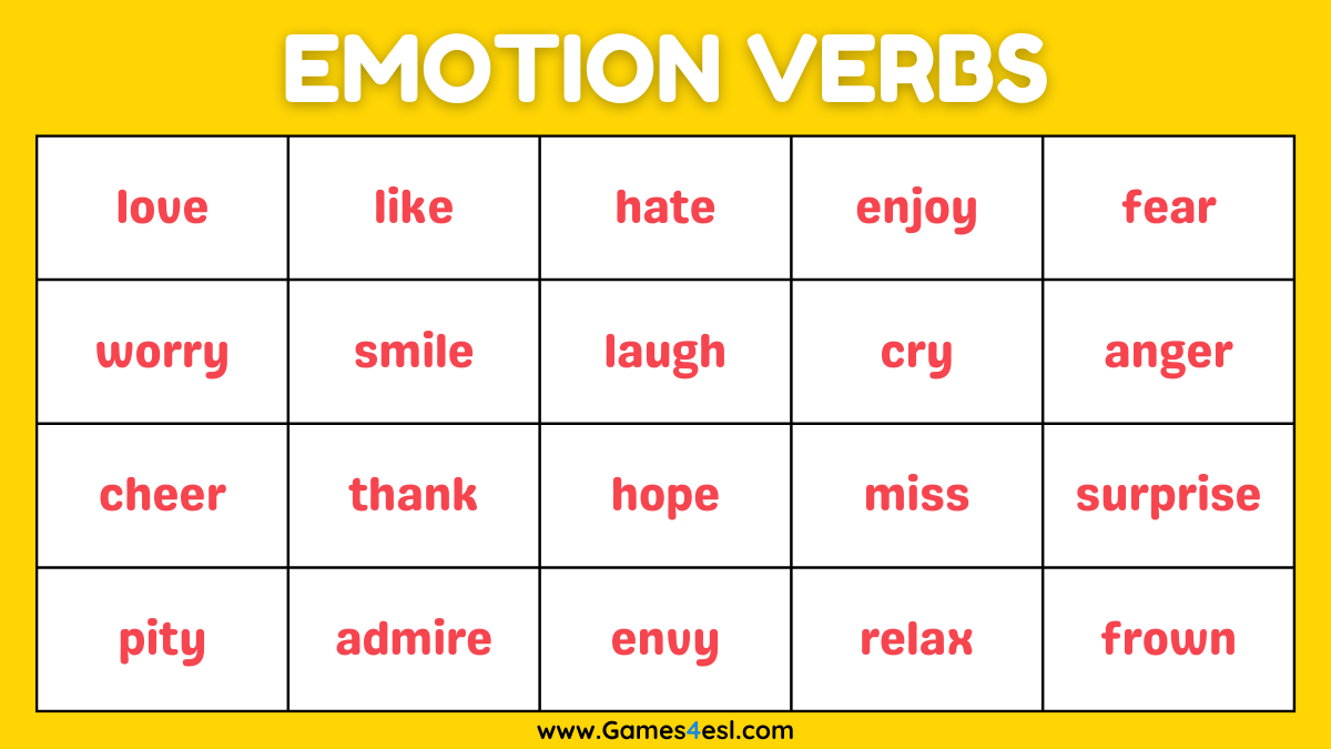 200 Verbs For Kids With Example Sentences + PowerPoint | Games4esl