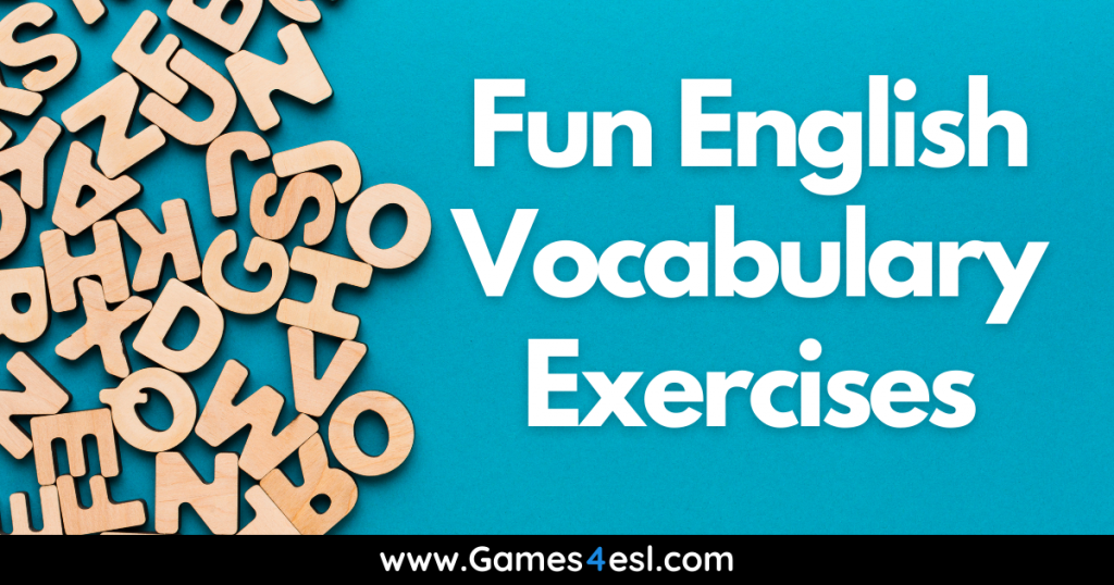 Interactive English Vocabulary Exercises For Beginners | Games4esl