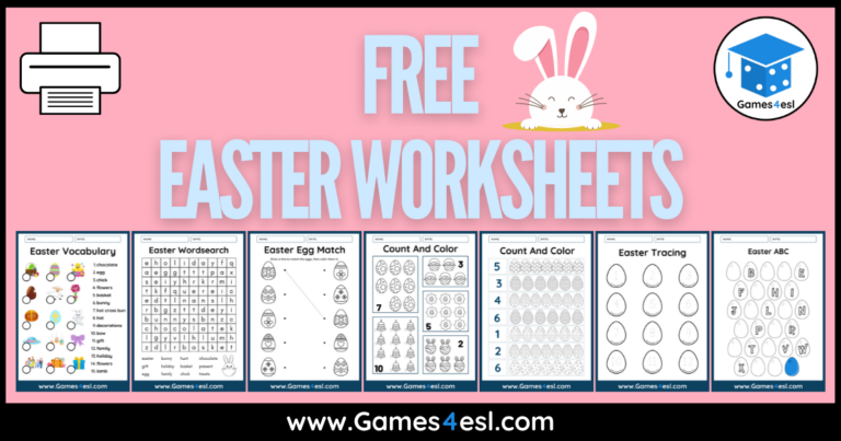 10 Free And Fun Easter Worksheets For Kids | Games4esl