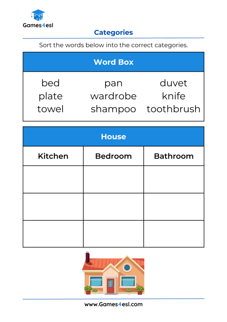 Sorting Worksheets For Grade 1: Sorting Words Into Categories | Games4esl