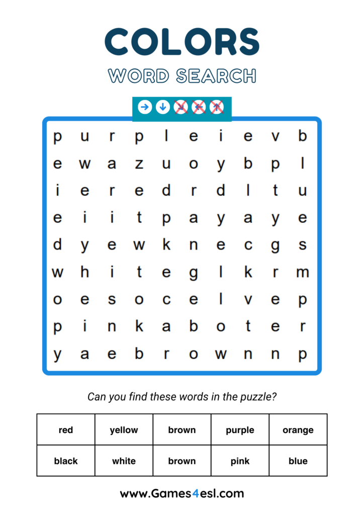 Word Searches For Grade 1 | Games4esl