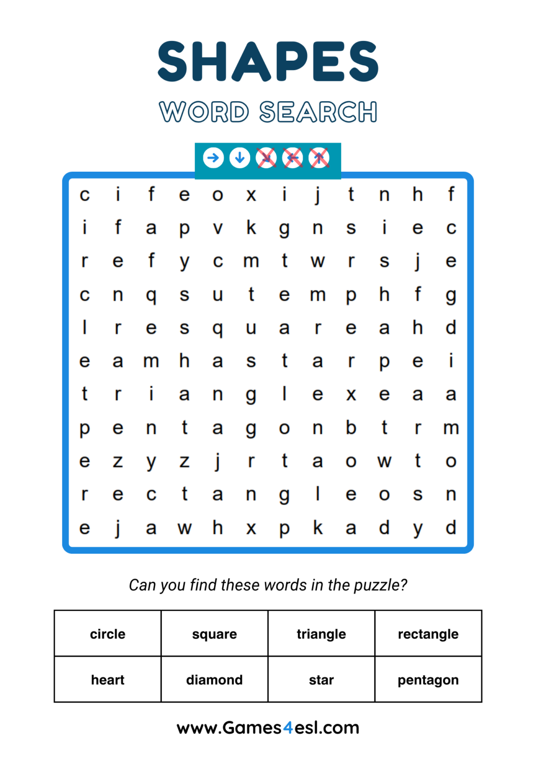 Word Searches For Grade 1 | Games4esl