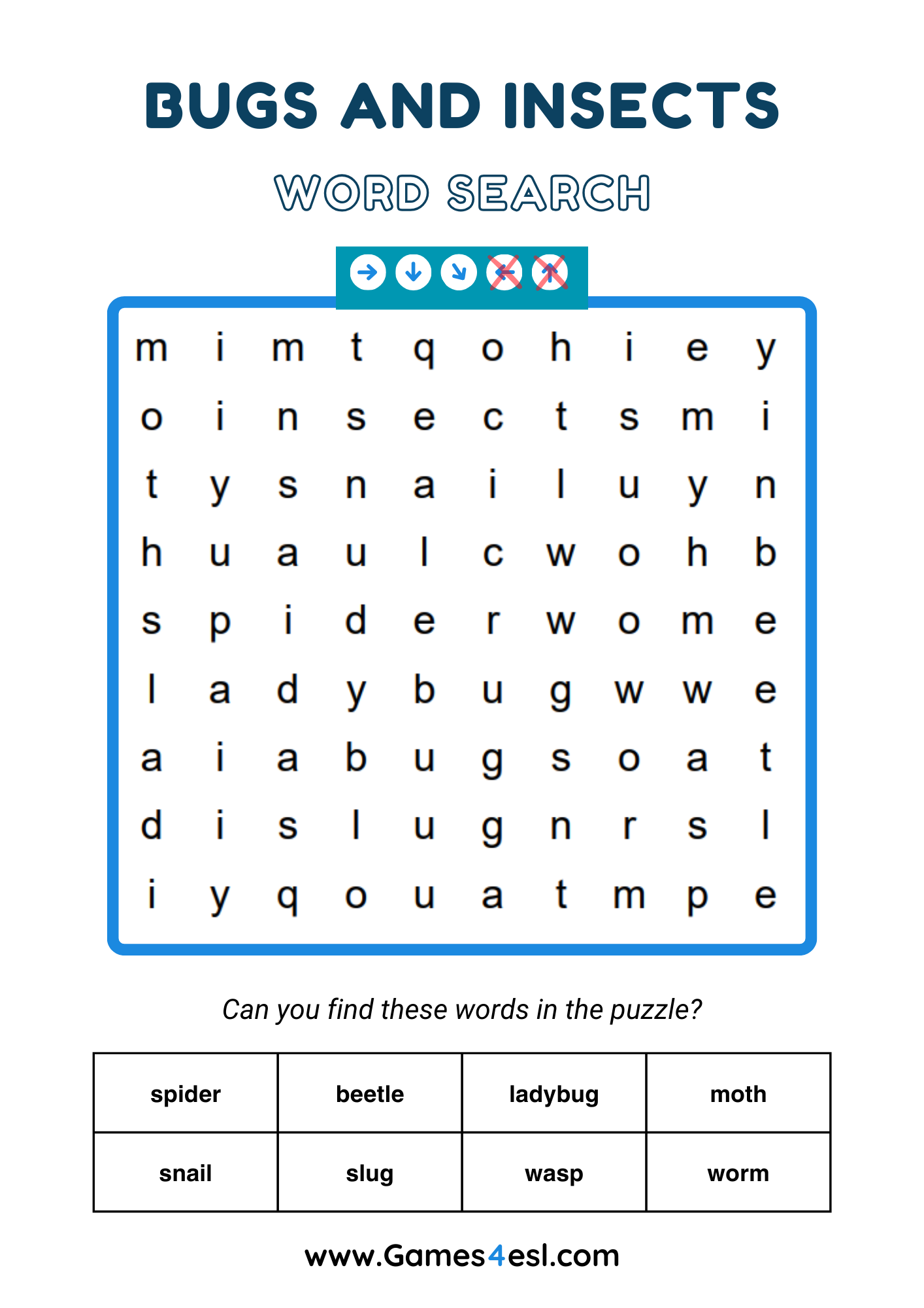 Grade 2 Word Searches | Games4esl