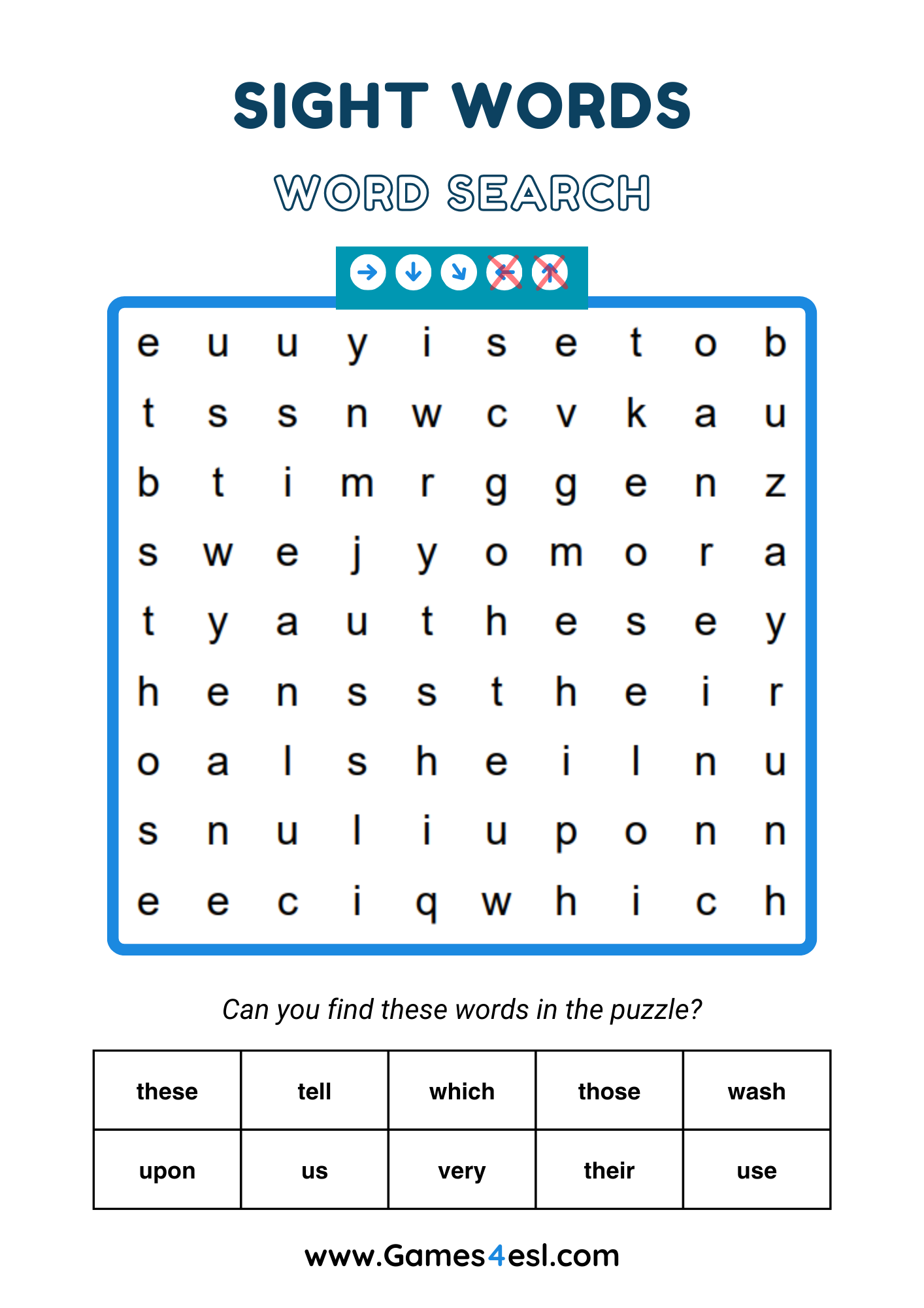 Grade 2 Word Searches | Games4esl