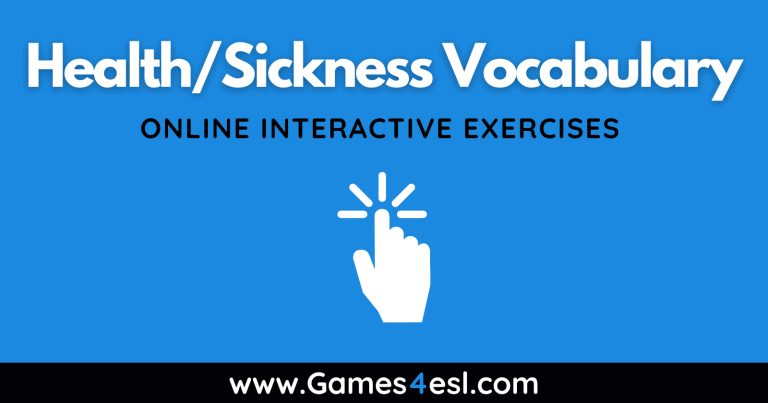Sickness And Health Vocabulary Exercises | Games4esl