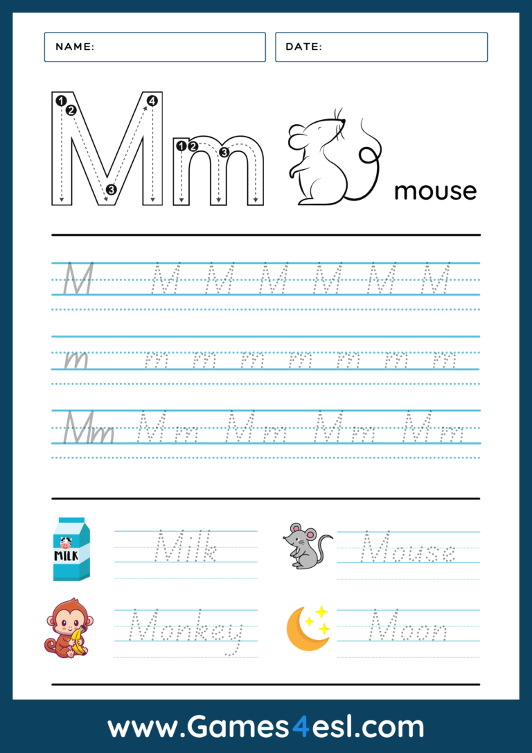 100+ FREE Alphabet Worksheets - Letters A To Z | Games4esl