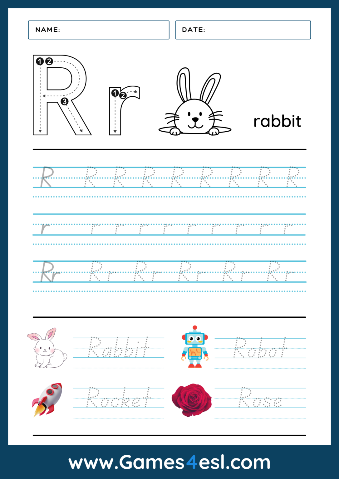 100+ FREE Alphabet Worksheets - Letters A To Z | Games4esl