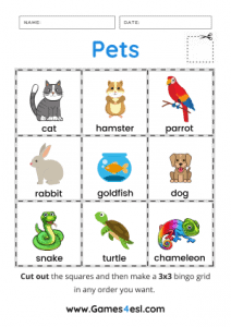 Pet Worksheets For Kids And Beginners | Games4esl