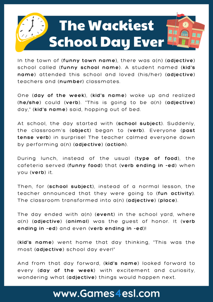 Printable Mad Libs | Unleash Your Students' Creativity With These ...