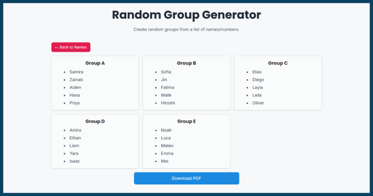 Random Group Generator | Games4esl