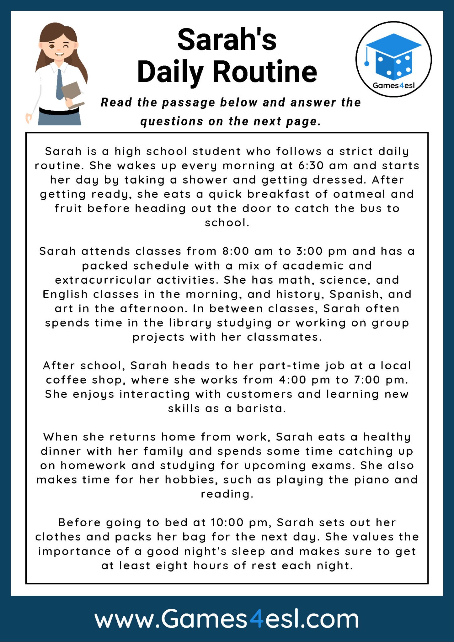 Daily Routine Examples | Useful List Of Daily Routine Words With ...