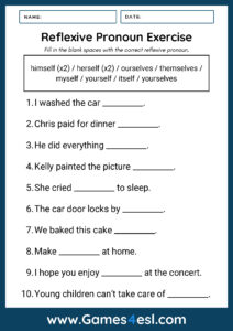 How To Teach Reflexive Pronouns | A Step By Step Guide | Games4esl