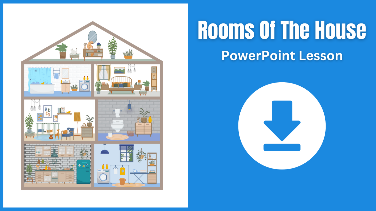 Rooms Of The House PowerPoint For ESL Kids | Games4esl
