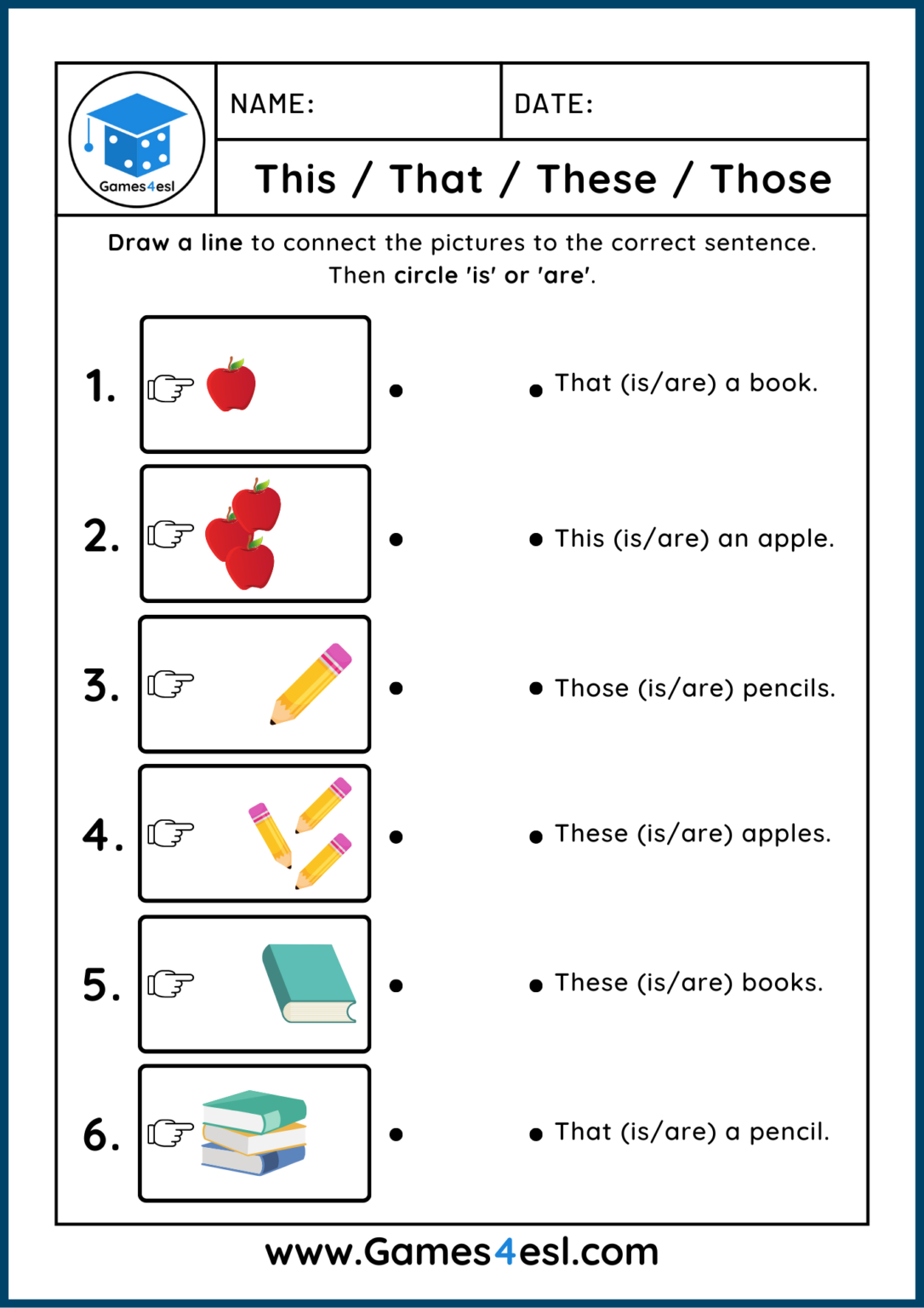 This, That, These, Those Worksheets | Games4esl