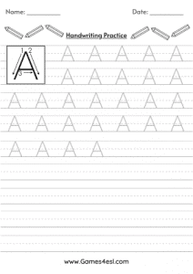 Alphabet Tracing Worksheets | Free Handwriting Practice Pages | Games4esl