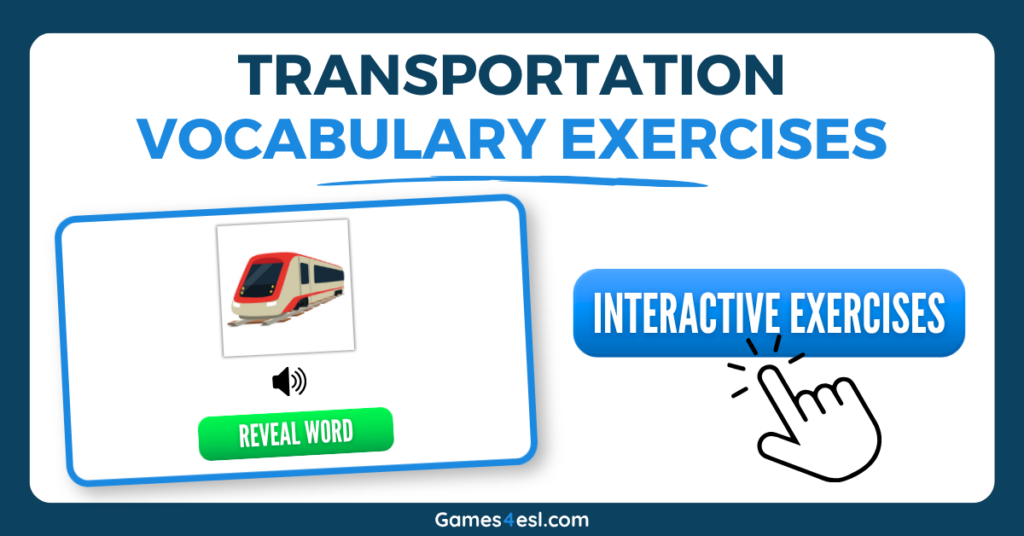Transportation Vocabulary Exercises | Games4esl