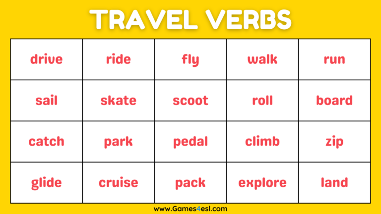 200 Verbs For Kids With Example Sentences + PowerPoint | Games4esl