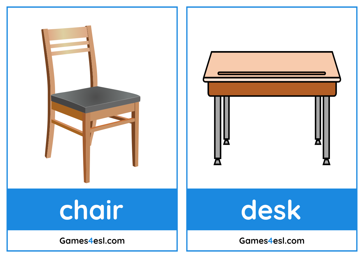 Free Classroom Objects Flashcards | Games4esl