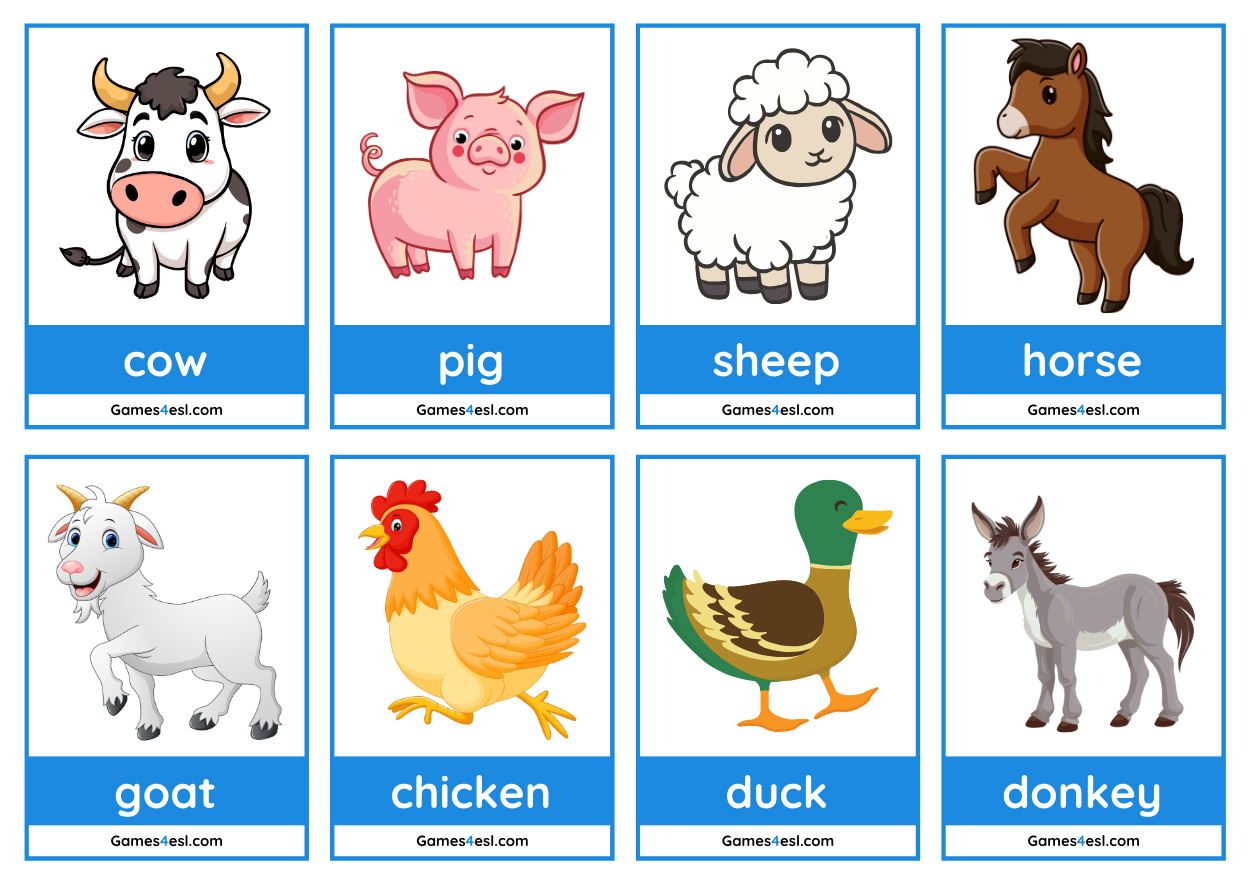 Free Animal Flashcards For Kids (Zoo, Farm, Sea, Pets, And Wild Animals ...