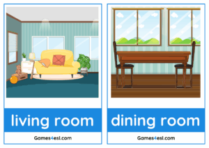 Free Rooms Of The House Flashcards | Games4esl
