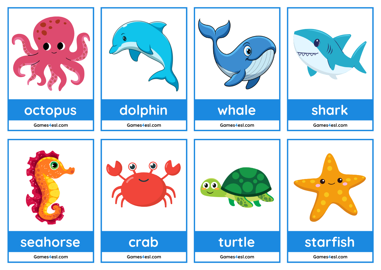 Free Animal Flashcards For Kids (Zoo, Farm, Sea, Pets, And Wild Animals ...