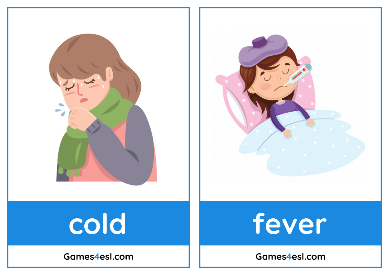 Free Health And Sickness Flashcards | Games4esl