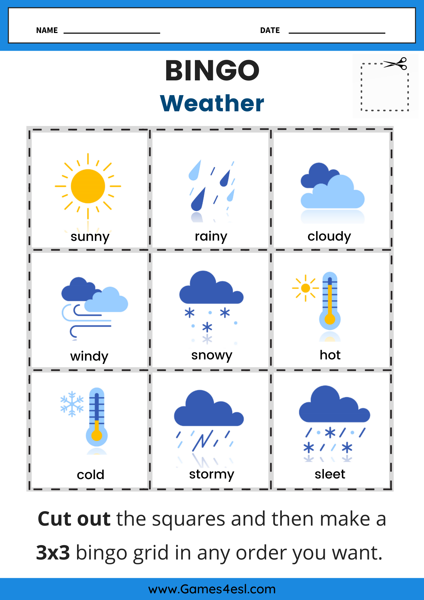 Free Weather Worksheets For Kids | Games4esl