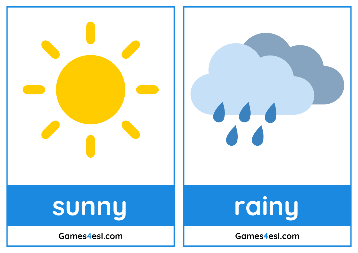 Free Weather Flashcards For Kids | Games4esl